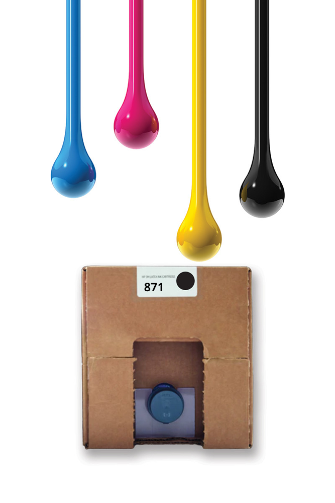Product: HP 871B 3L BLACK LATEX INK (500 SERIES L570)**